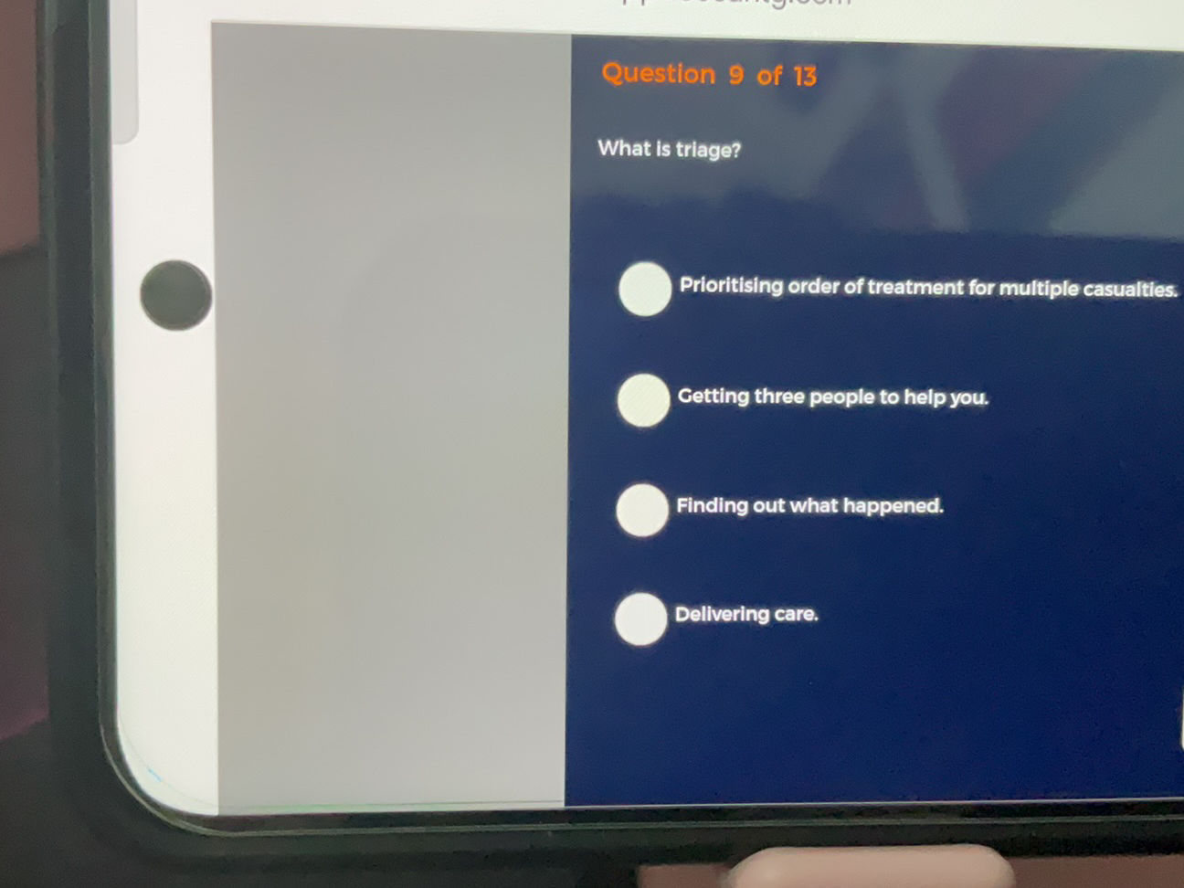 Question 9 of 13 What is triage? | StudyX