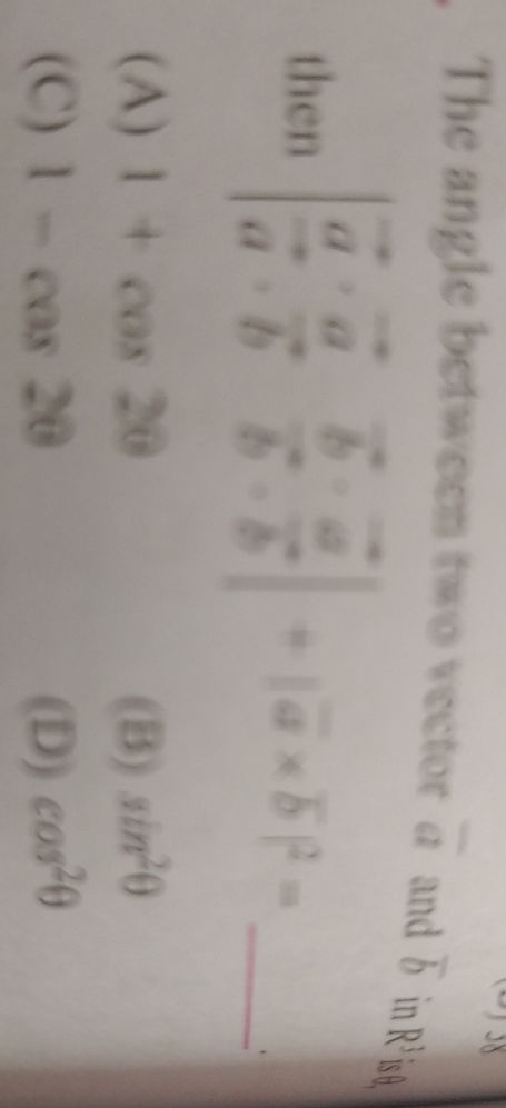 The angle between two vector ${a}$ and ${b}$ | StudyX