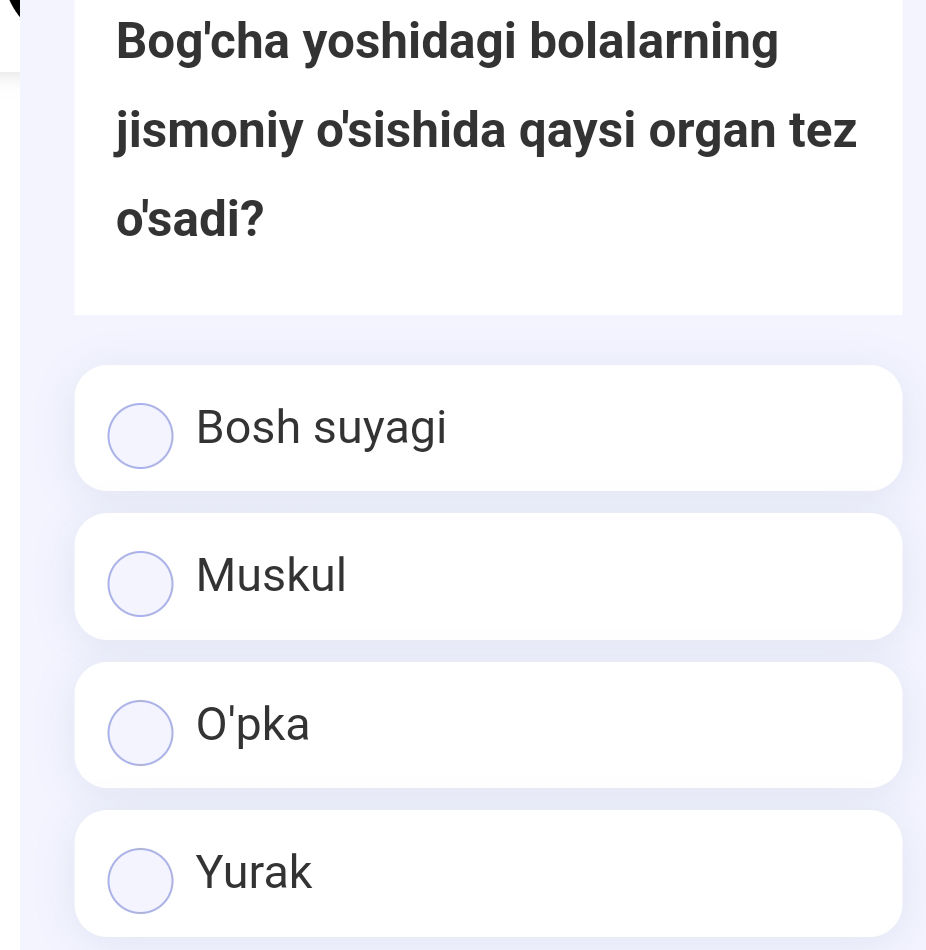 Bog'cha yoshidagi bolalarning jismoniy | StudyX