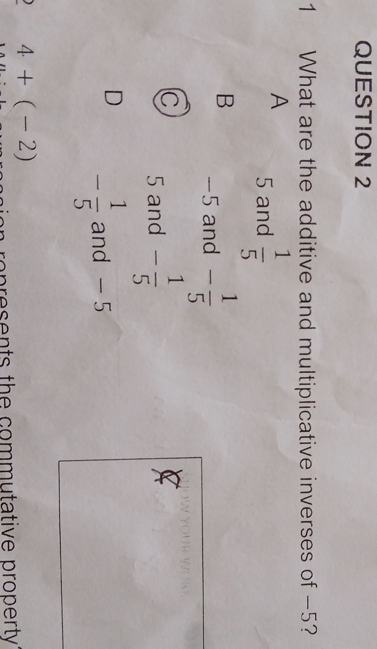 1. What are the additive and multiplicative | StudyX