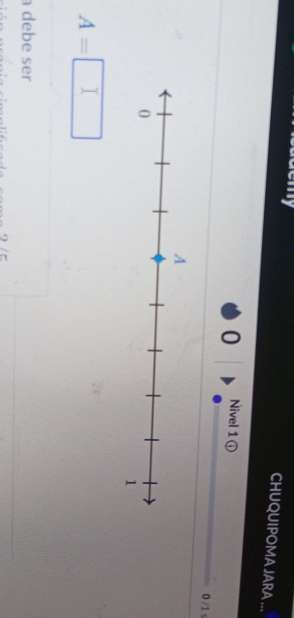 A = I The image shows a number line with a | StudyX