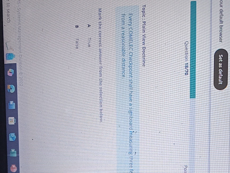 Every COMELEC Checkpoint shall have a | StudyX