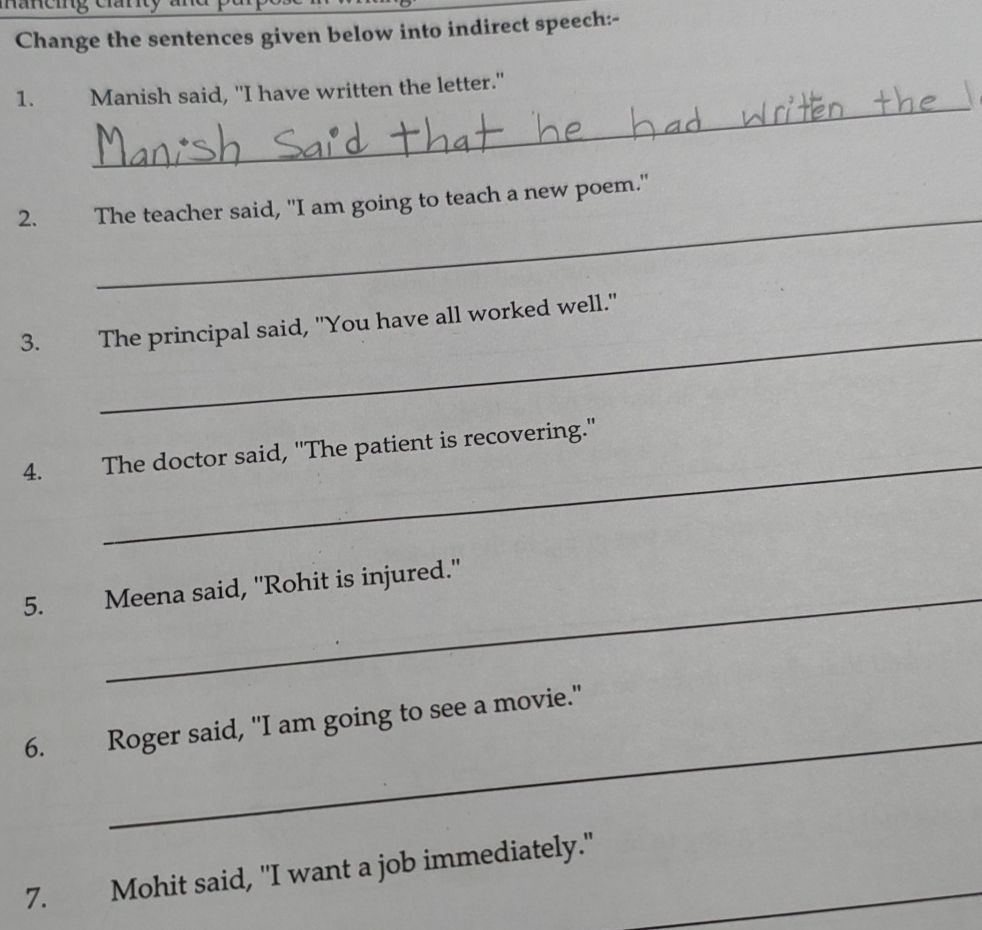 Change the sentences given below into | StudyX