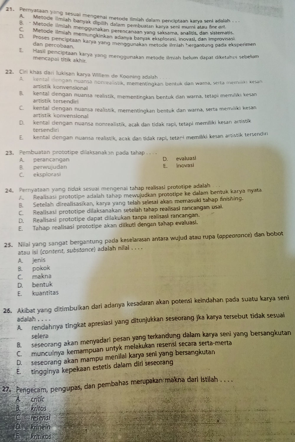 21. Pernyataan yang sesuai mengenai metode | StudyX