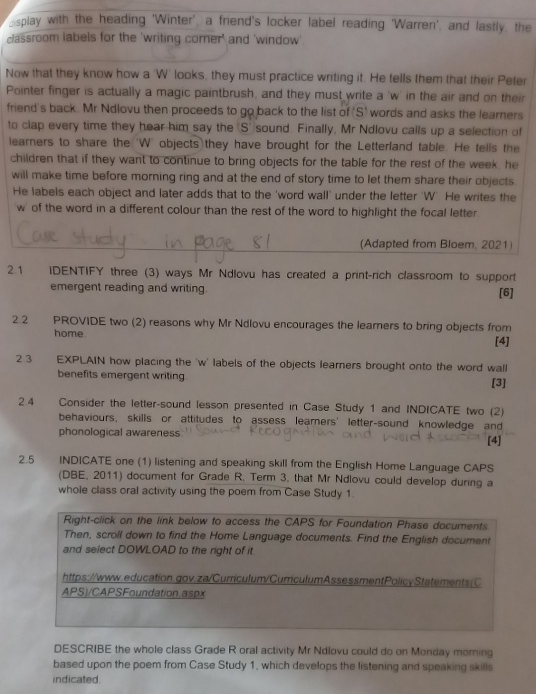 2.1 IDENTIFY three (3) ways Mr Ndlovu has | StudyX