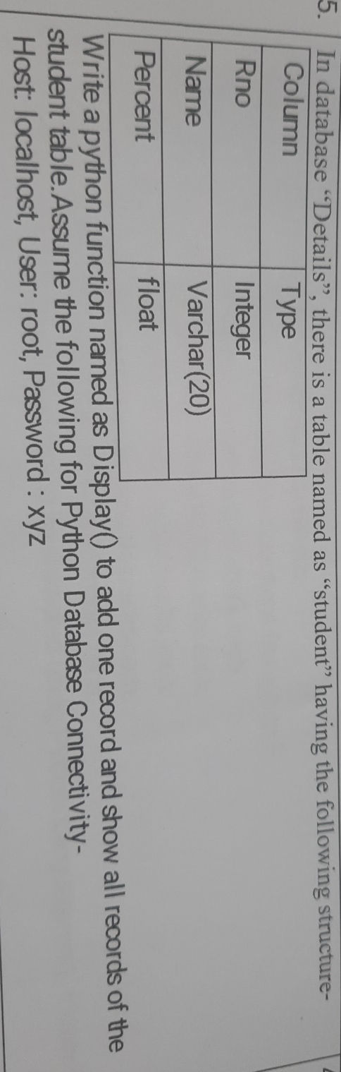 In database "Details", there is a table | StudyX