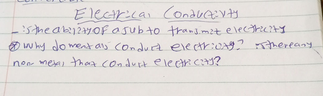 Electrical Conductivity - is the ability of | StudyX