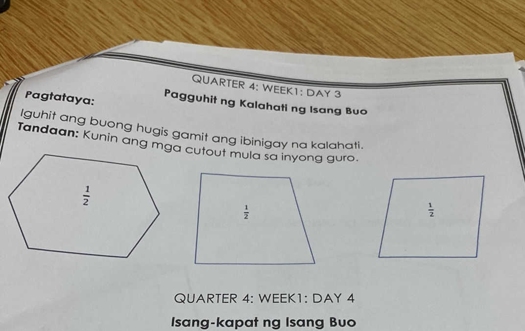 Pagtataya: QUARTER 4: WEEK1: DAY 3 Pagguhit | StudyX