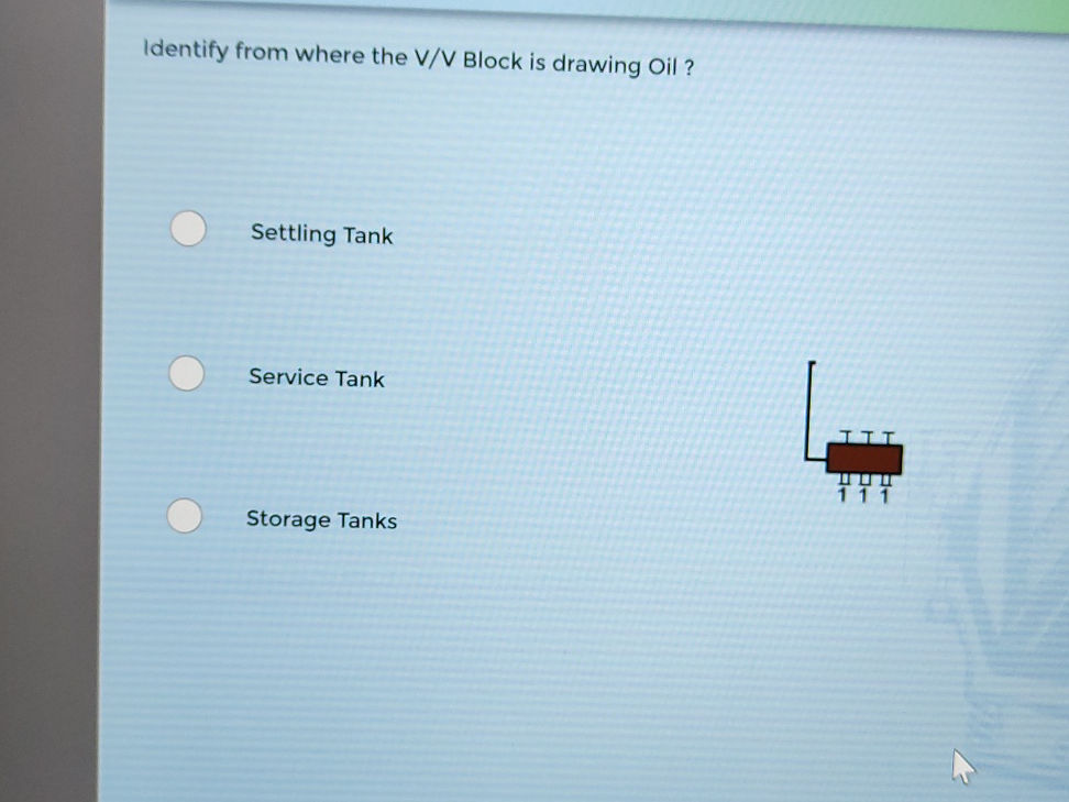 Identify from where the V/V Block is drawing | StudyX