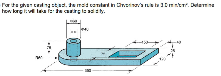 For the given casting object, the mold | StudyX