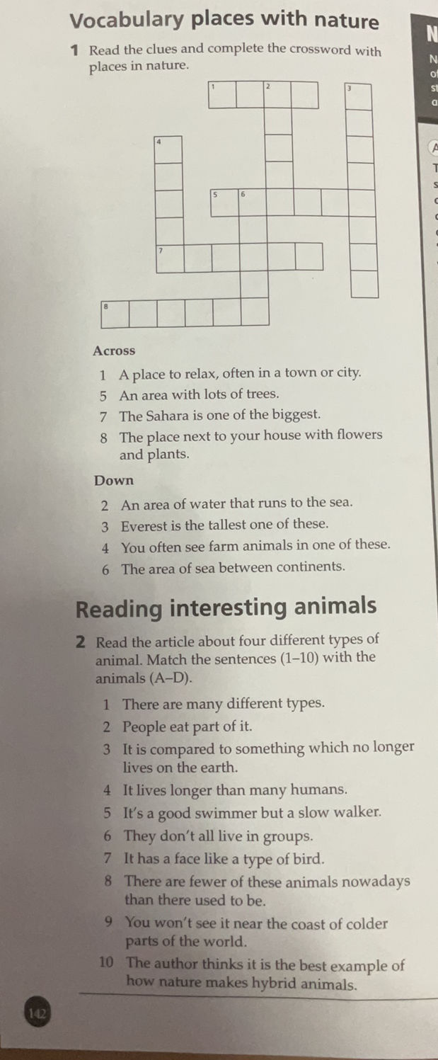 1 Read the clues and complete the crossword | StudyX