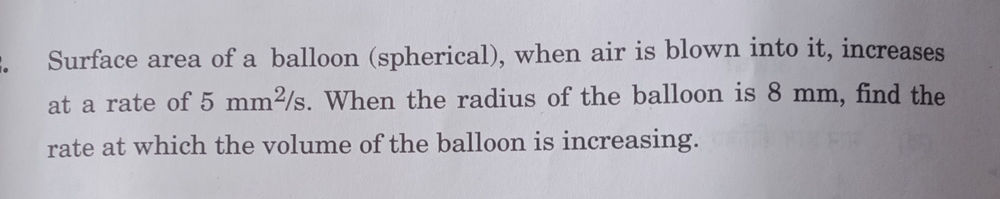 Surface area of a balloon (spherical), when