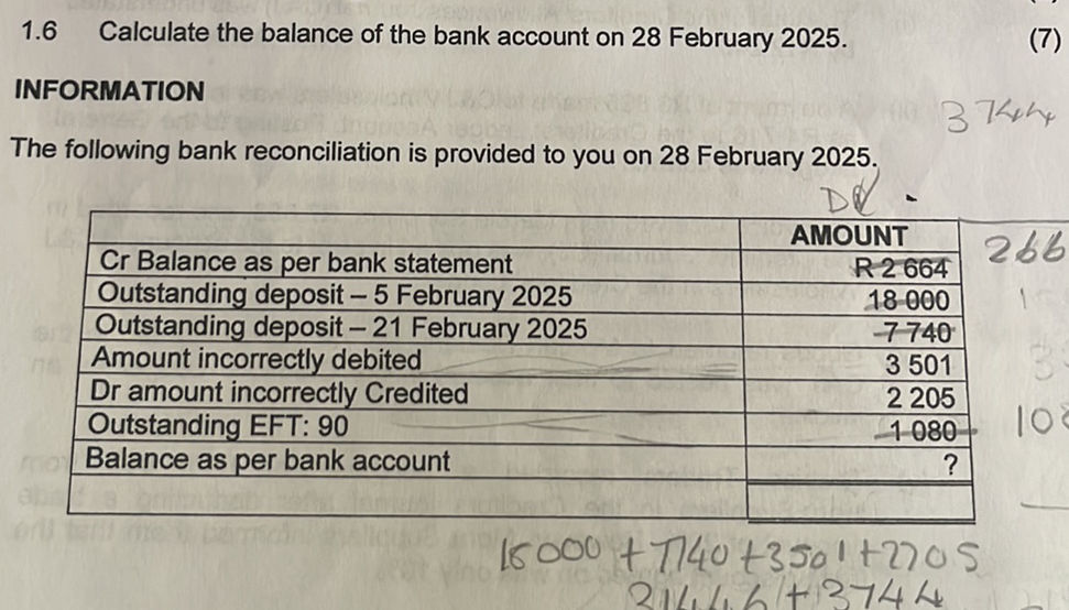 1.6 Calculate the balance of the bank | StudyX