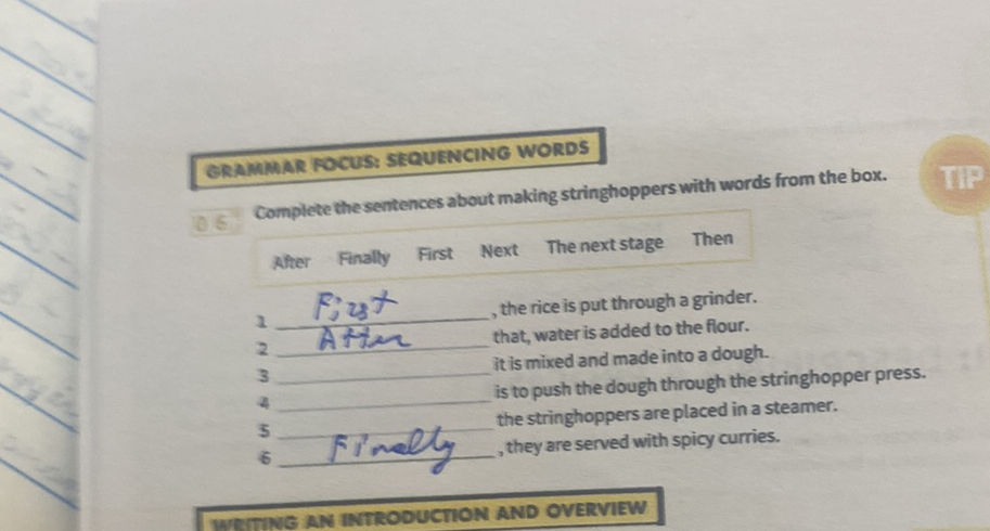 GRAMMAR FOCUS: SEQUENCING WORDS Complete | StudyX