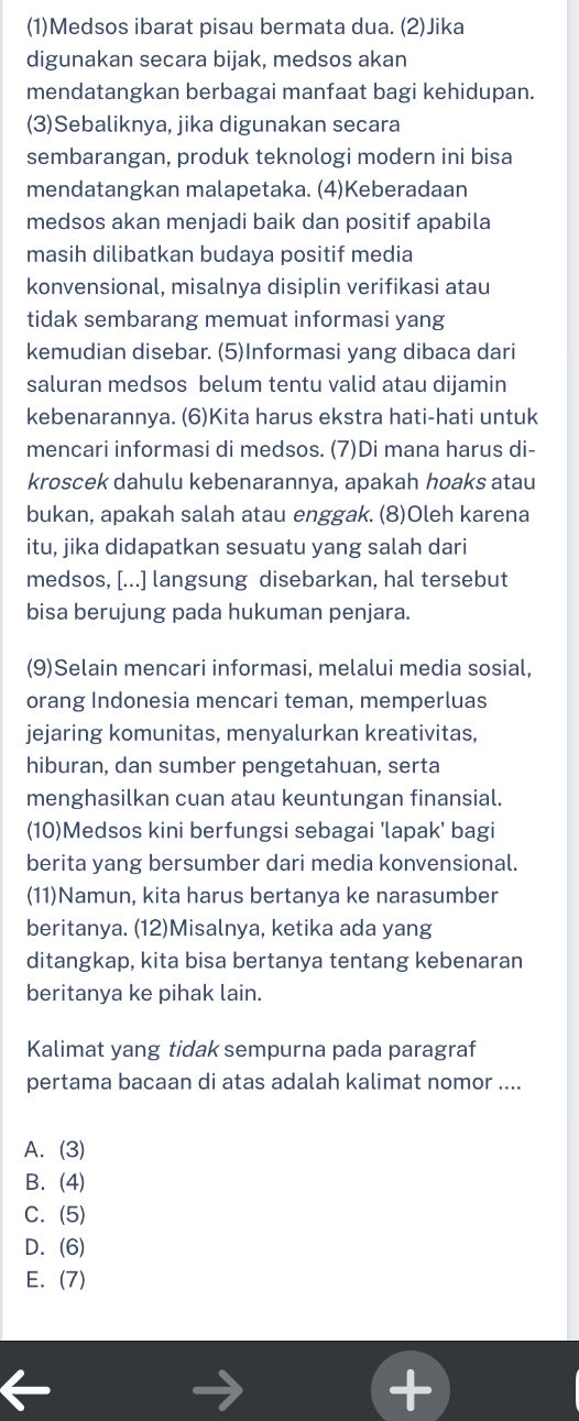 Kalimat yang tidak sempurna pada paragraf | StudyX