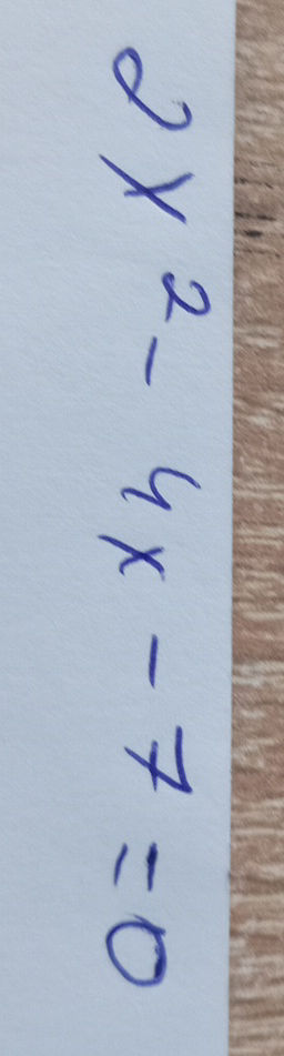 Solve quadratic equation 2x^2 - 4x - 7 = 0 | StudyX