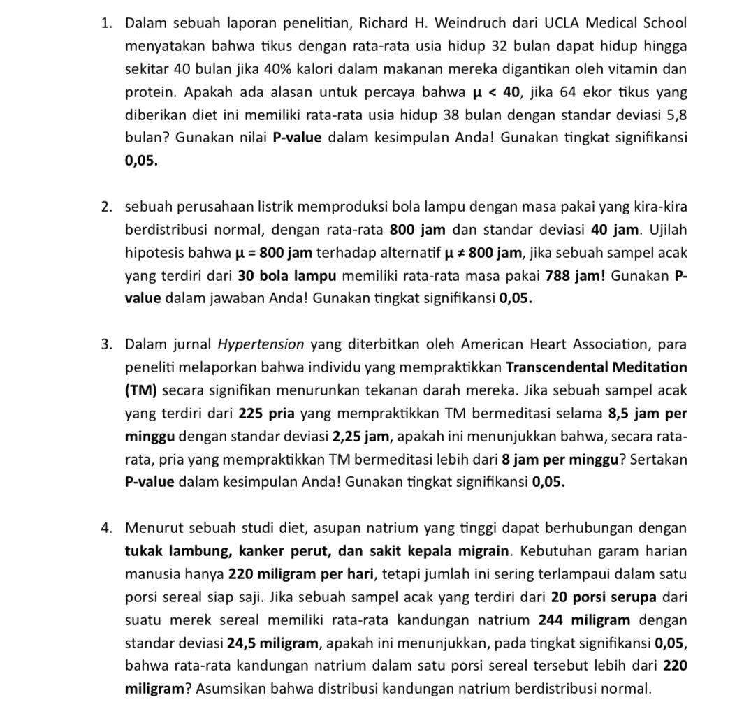 1. Dalam sebuah laporan penelitian, Richard | StudyX