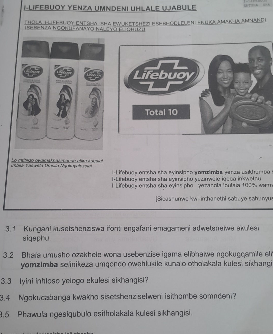 3.1 Kungani kusetshenziswa ifonti engafani | StudyX