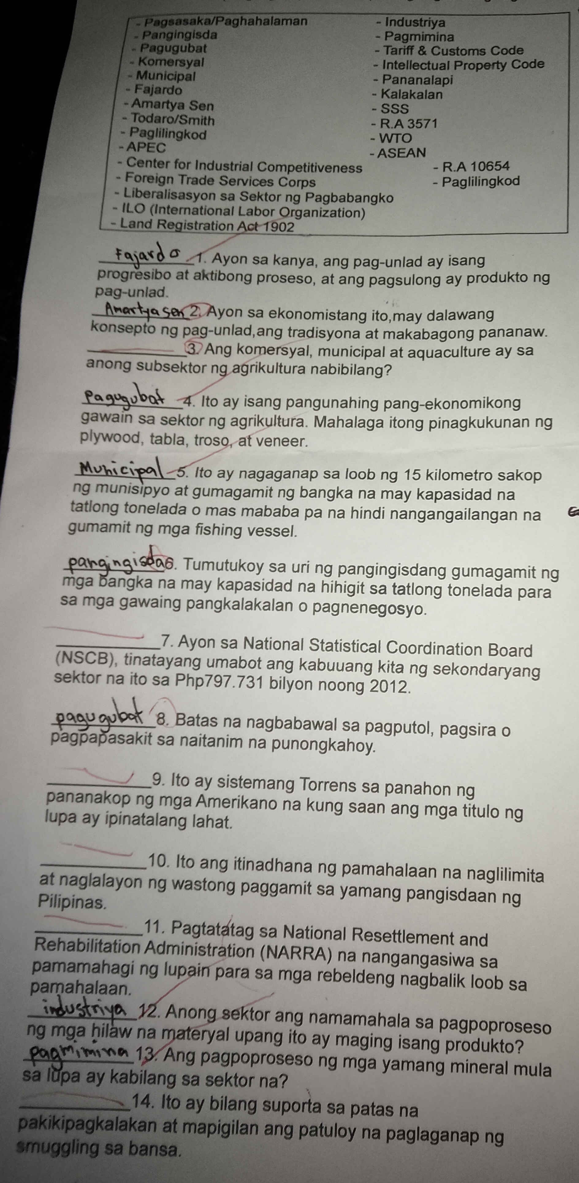 1. Ayon sa kanya, ang pag-unlad ay isang | StudyX