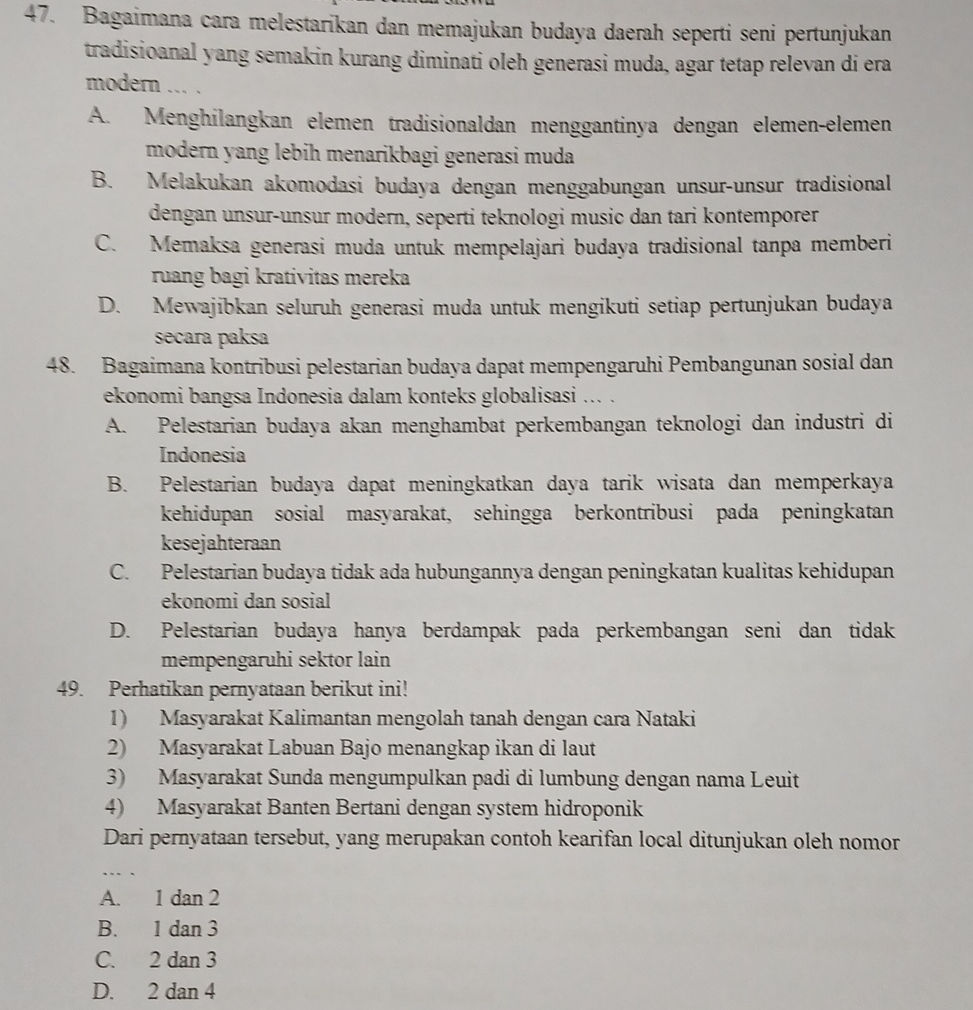 47. Bagaimana cara melestarikan dan | StudyX