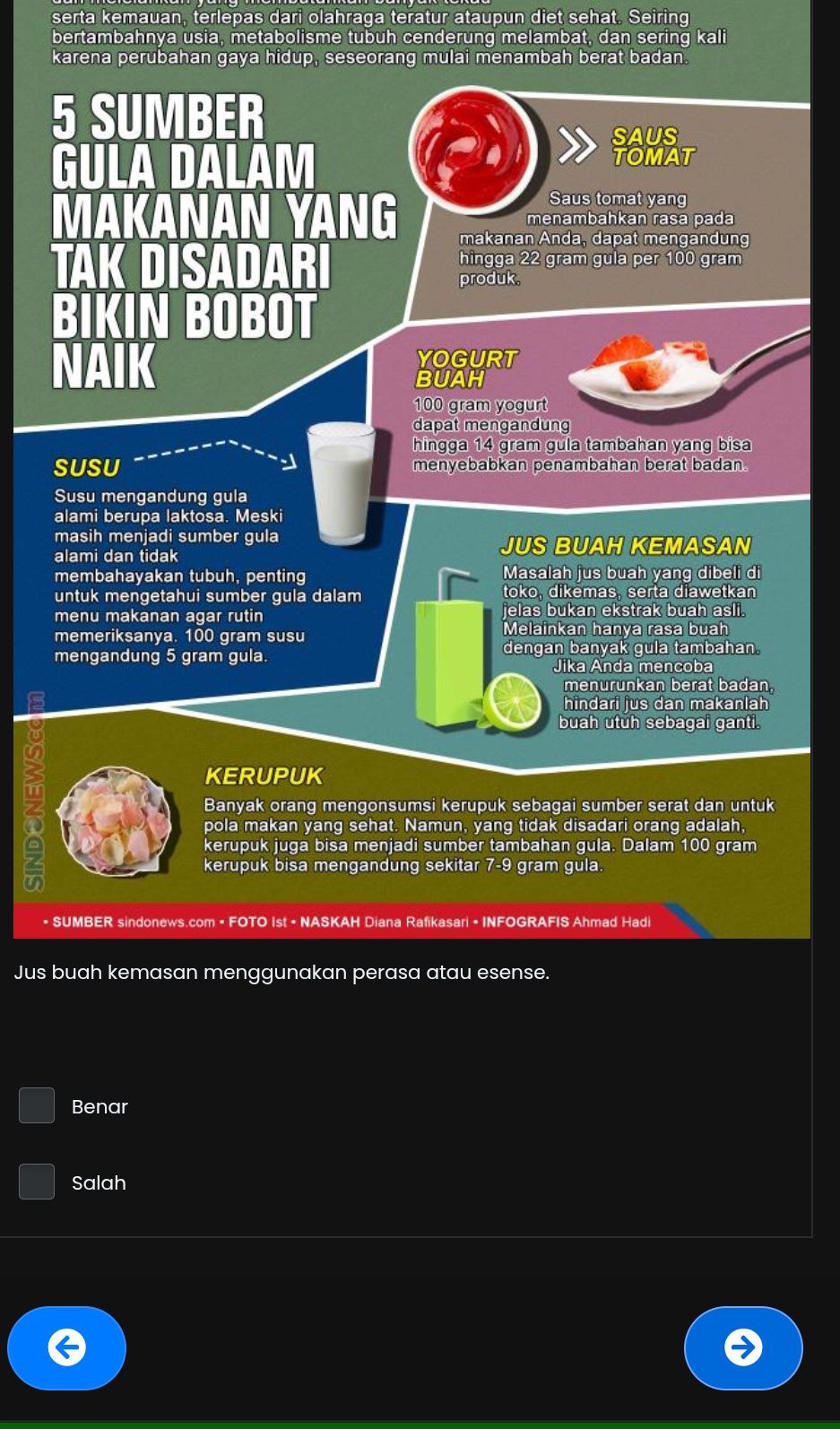 Jus buah kemasan menggunakan perasa atau | StudyX