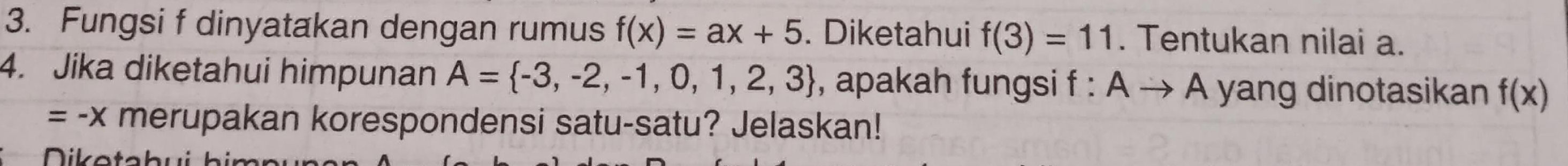3. Fungsi f dinyatakan dengan rumus \(f(x) = | StudyX