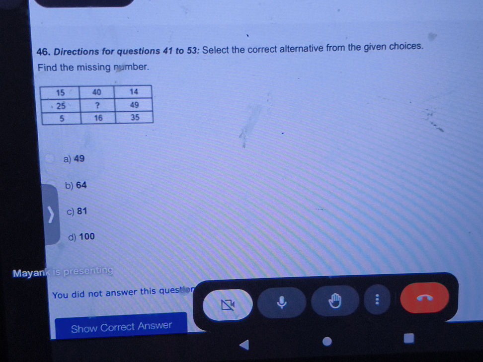 46. Directions for questions 41 to 53: | StudyX