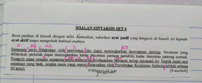 SOALAN SINTAKSIS SET 4 Baca petikan di | StudyX