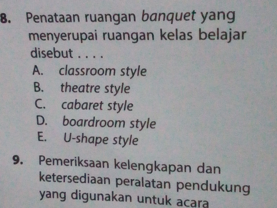 8. Penataan ruangan banquet yang menyerupai | StudyX