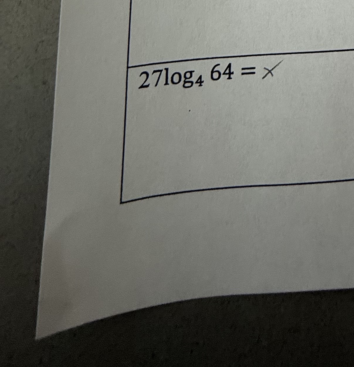 Solving Logarithmic Equations: 27log₄ 64 = x | StudyX