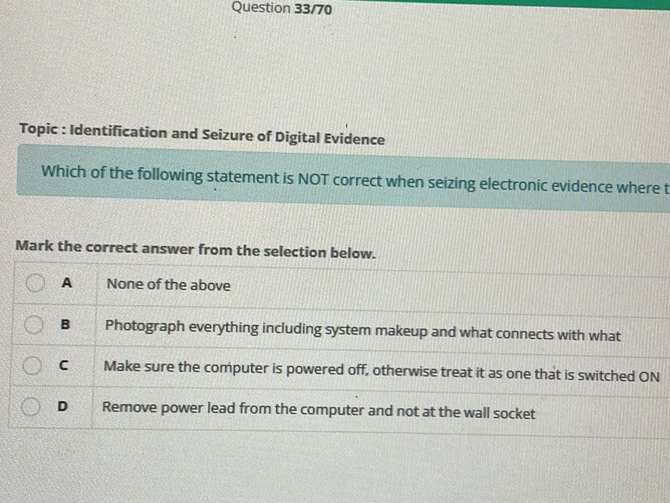 Which of the following statement is NOT | StudyX