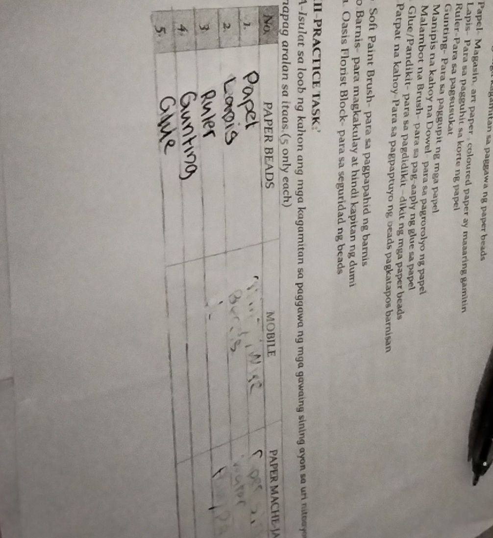 II-PRACTICE TASK: A-Isulat sa loob ng kahon | StudyX