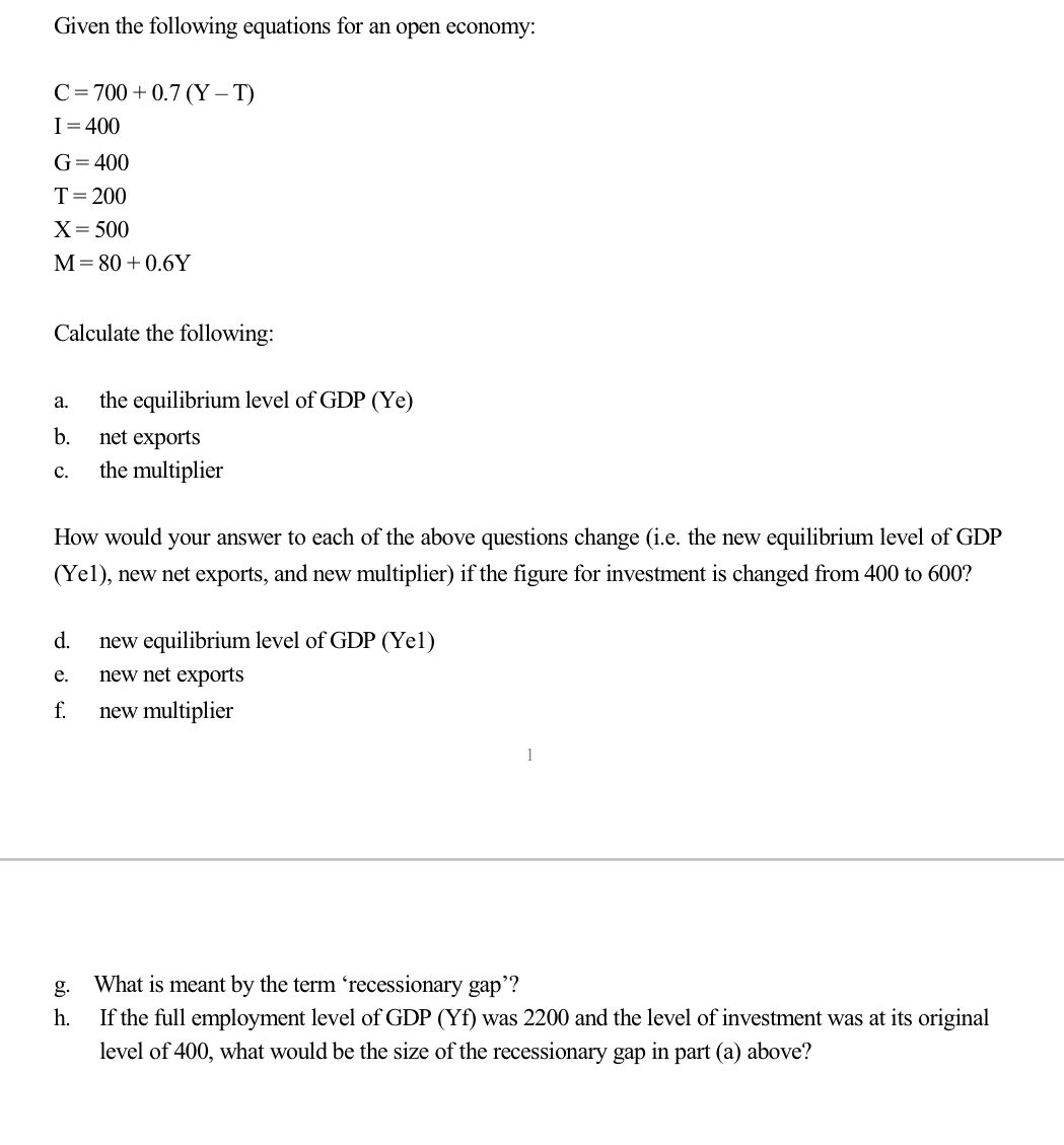 Given the following equations for an open | StudyX