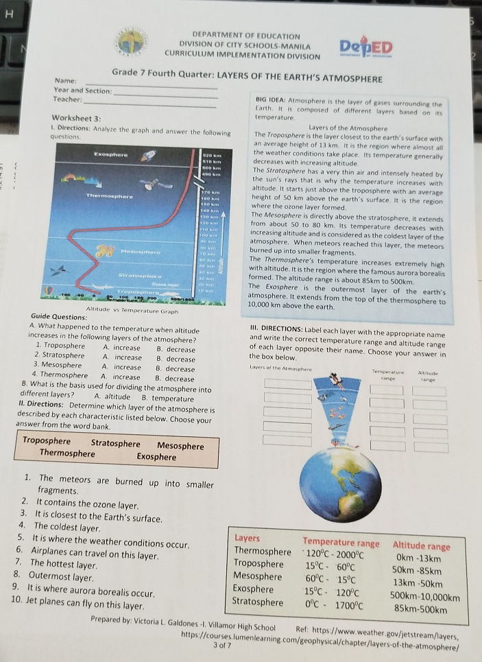 I. Directions: Analyze the graph and answer | StudyX