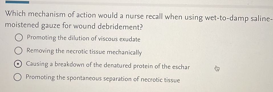Which mechanism of action would a nurse | StudyX