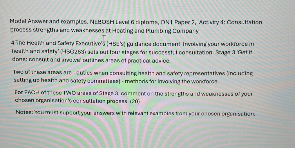 4 The Health and Safety Executive's (HSE's)