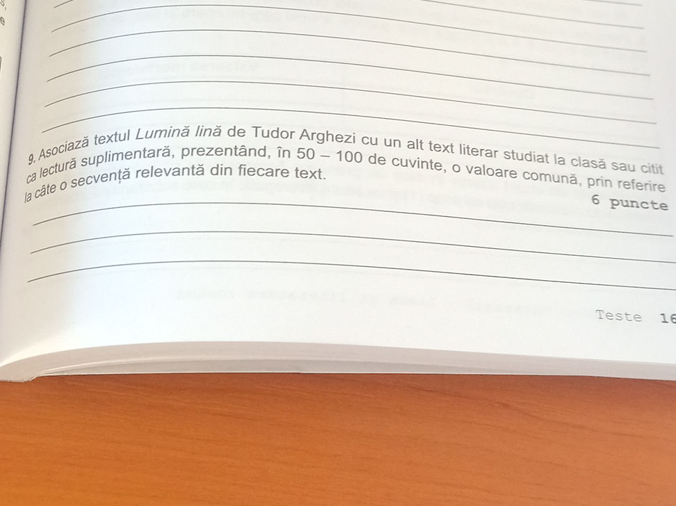 g. Asociază textul Lumină lină de Tudor | StudyX