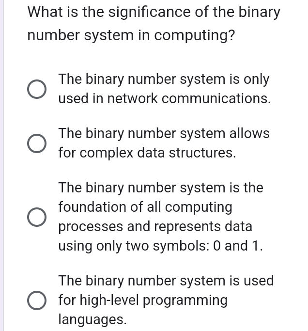 What is the significance of the binary | StudyX