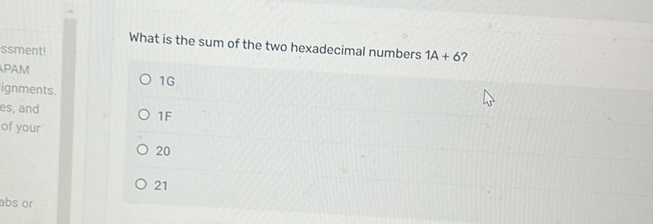 What is the sum of the two hexadecimal | StudyX