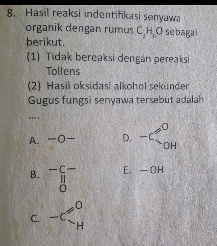 8. Hasil reaksi indentifikasi senyawa | StudyX