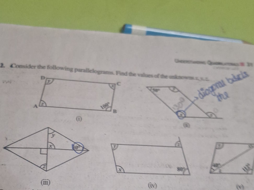 2. Consider the following parallelograms. | StudyX