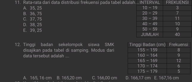11. Rata-rata dari data distribusi frekuensi | StudyX