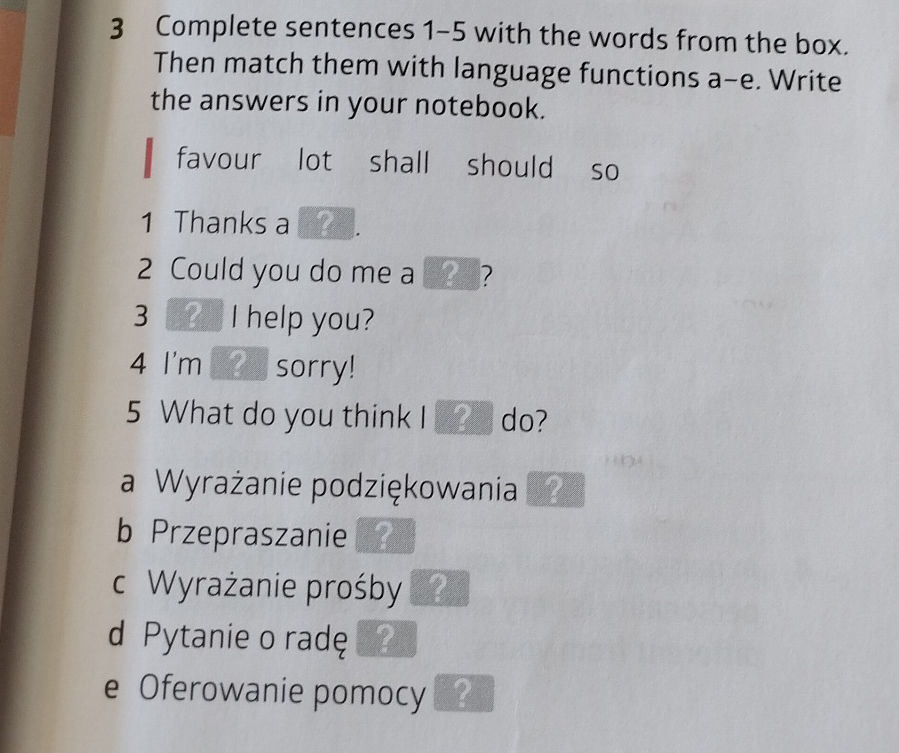 3 Complete sentences 1-5 with the words from | StudyX