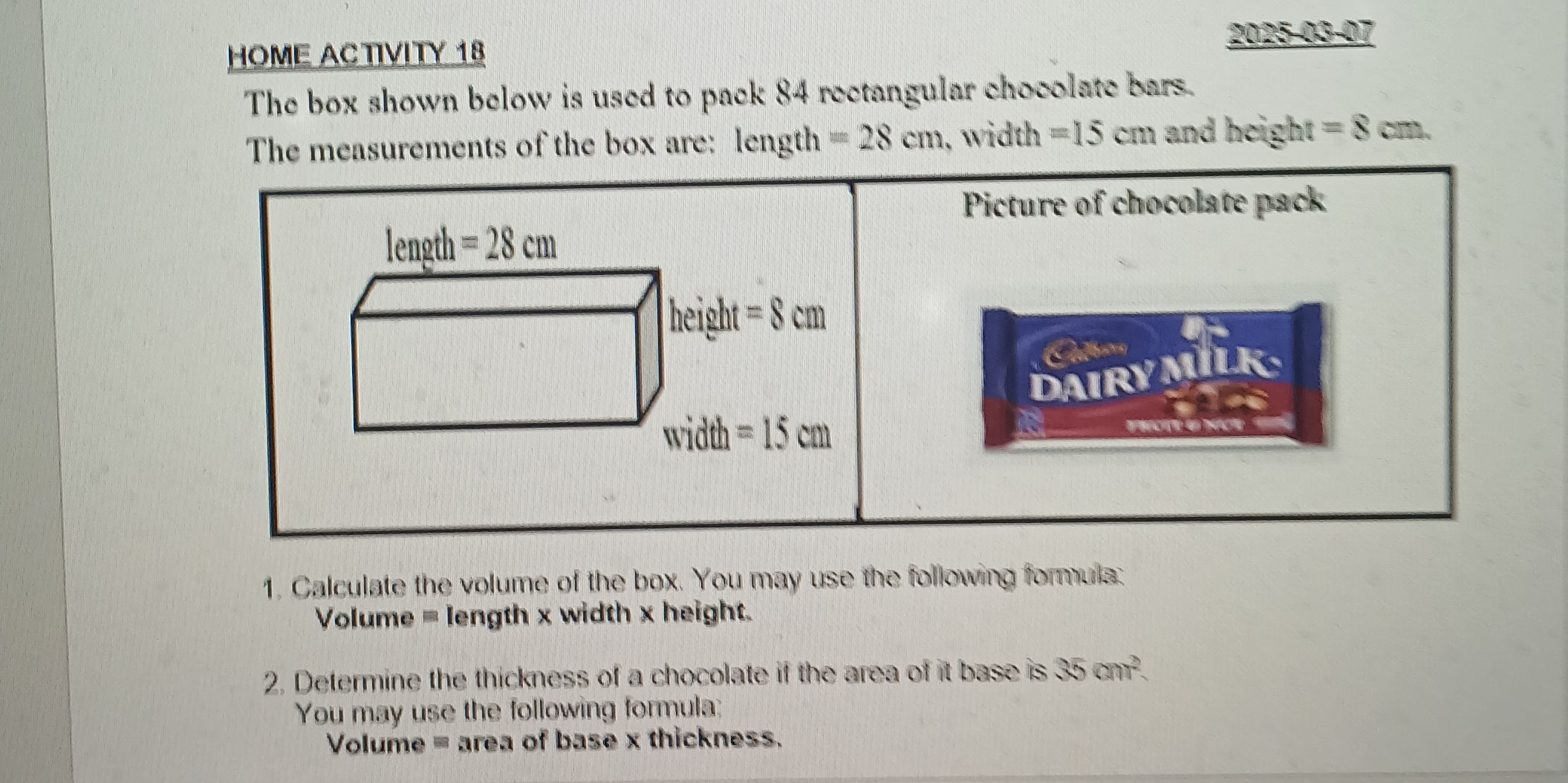 The box shown below is used to pack 84 | StudyX