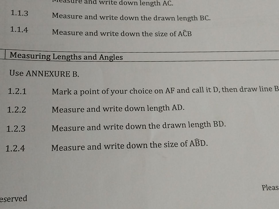 Measure and write down length AC. Measure | StudyX