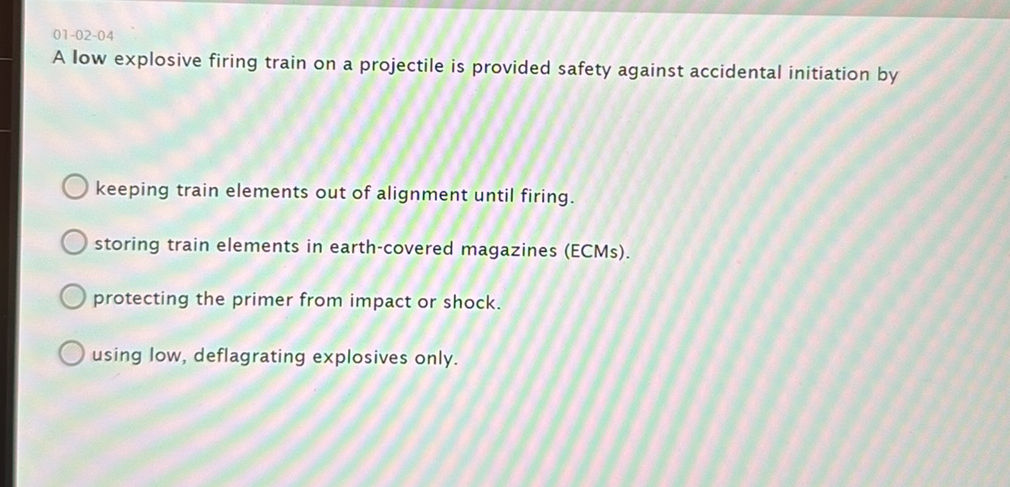 A low explosive firing train on a projectile | StudyX