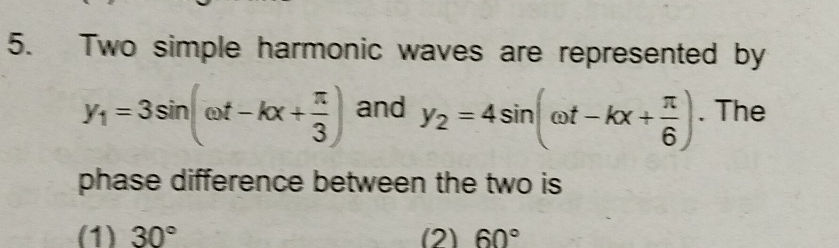 Two simple harmonic waves are represented by | StudyX