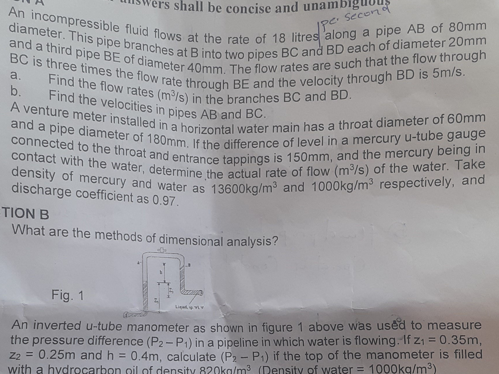 An incompressible fluid flows at the rate of | StudyX