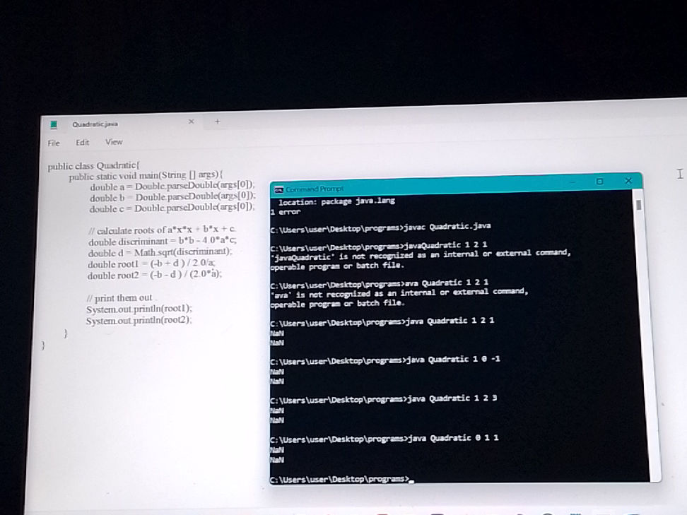 ```java public class Quadratic { public | StudyX