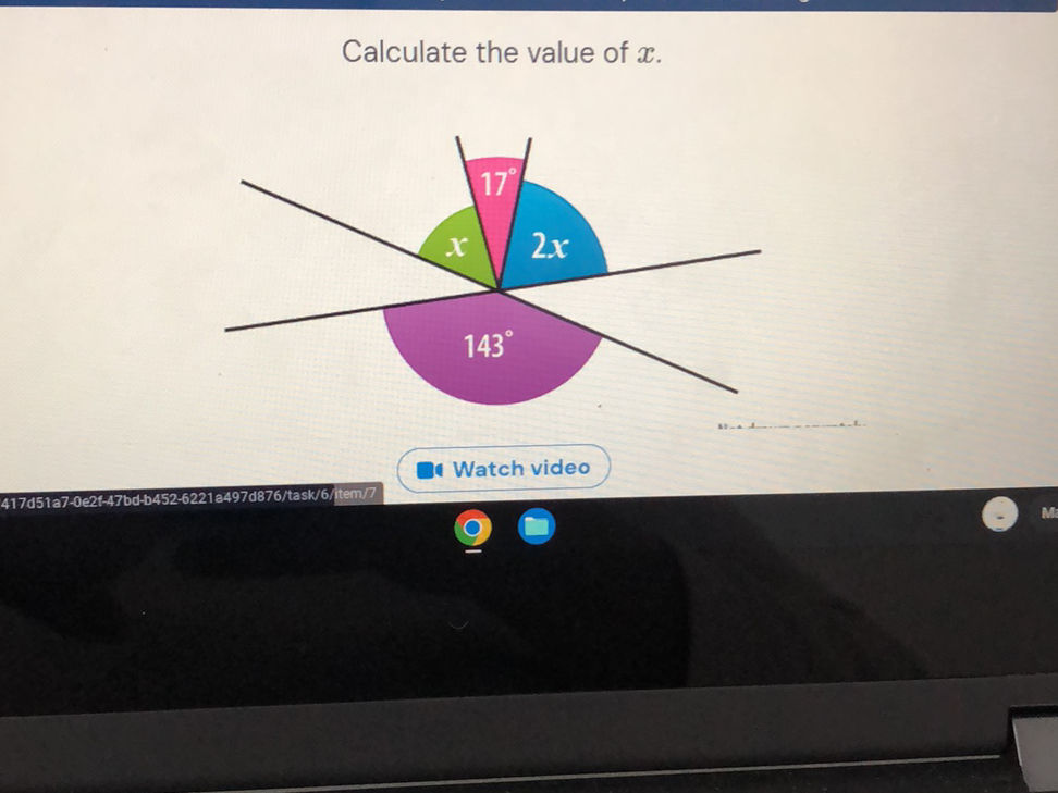 Calculate the value of $x$. $ {c} 17^{ } | StudyX